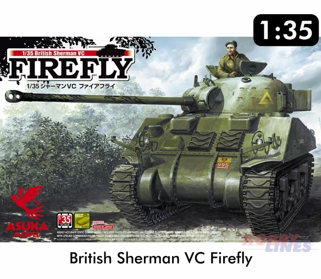 BRITISH SHERMAN VC FIREFLY 1:35 scale model WWII Tank kit ASUKA 35009 £ ...