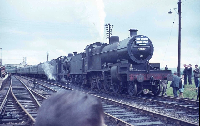 35MM SLIDE BR British Railways Steam Loco 53807 44558 7 6 64 sd tour ...