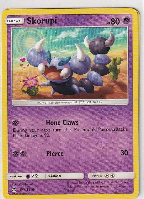 POKEMON CARTE ULTRA-PRISMA Numéro 54/156 Skorupi Anglais EUR 1,00 ...