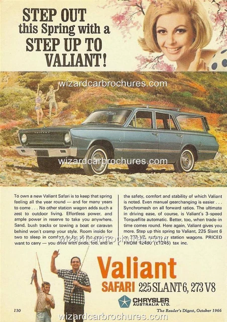 1966 CHRYSLER VALIANT Vc Safari A3 Poster Ad Sales Brochure ...
