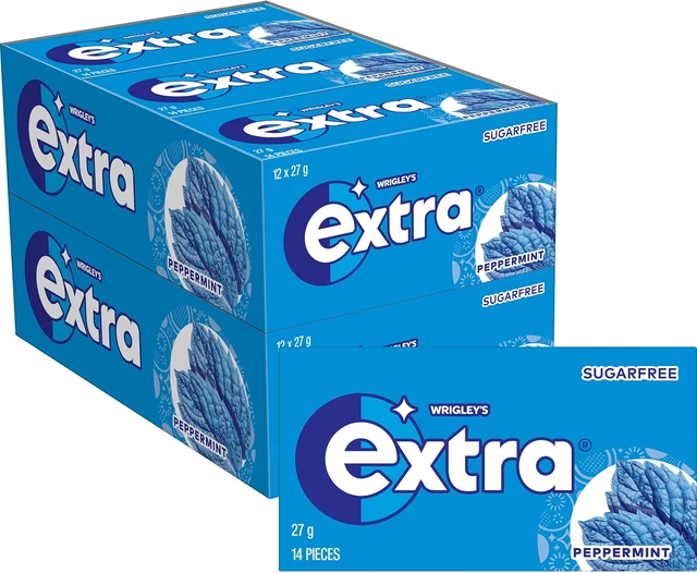 EXTRA PEPPERMINT, SUGAR Free Chewing Gum, 24 Packets with 14 Pieces $47 ...