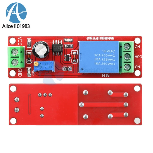 NE555 12V ADJUSTABLE Disconnect/Connection Time Delay Relay Timer ...