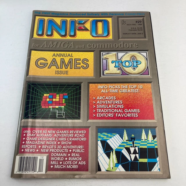 VINTAGE INFO PERSONAL computer Magazine Nov / Dec 1989 Amiga Commodore ...