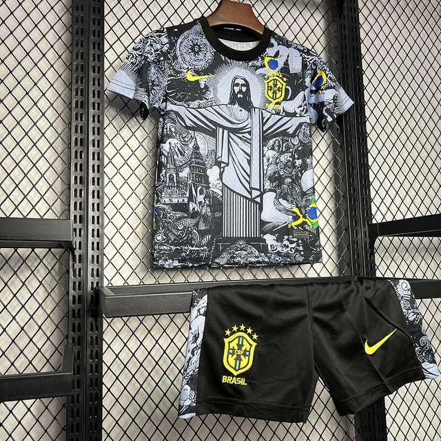 KIDS BRAZIL JESUS Christ The Redeemer Football Jersery Training Kits ...
