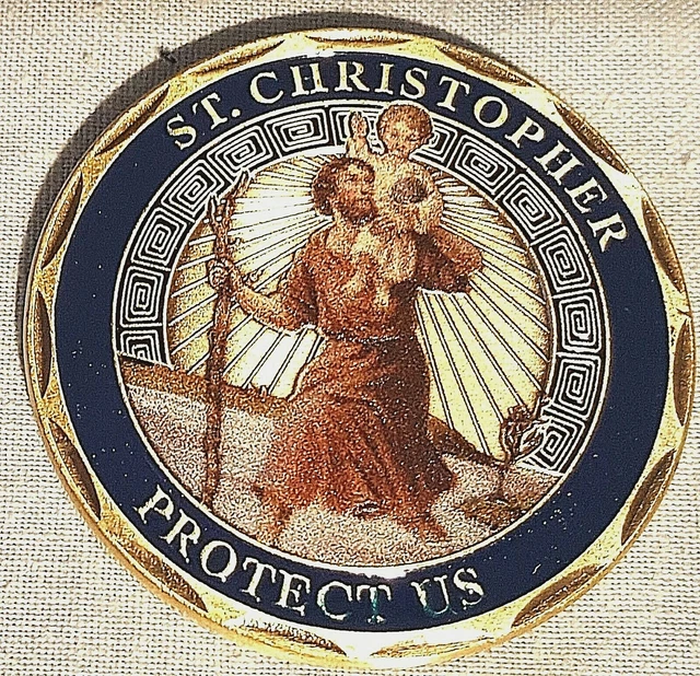 ST CHRISTOPHER COIN Cross Crucifix Religion Jesus Christ God Prayer ...