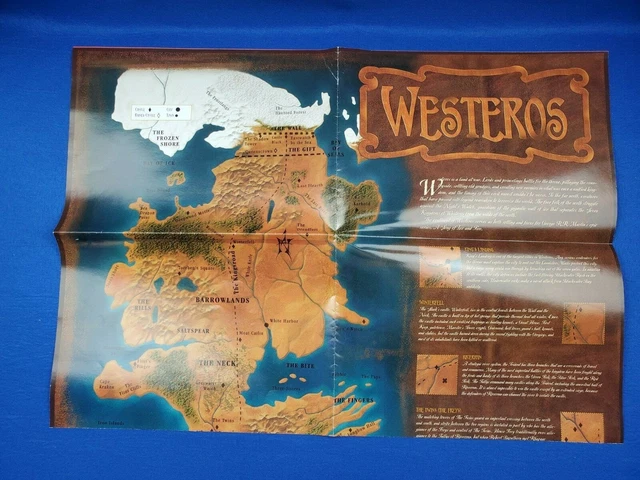 MAP OF WESTEROS From Game of Thrones EUR 18,77 - PicClick IT