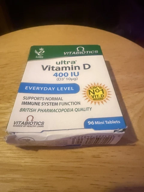 VITABIOTICS ULTRA VITAMIN D 400IU 96 Tablets Everyday Supports Immune ...