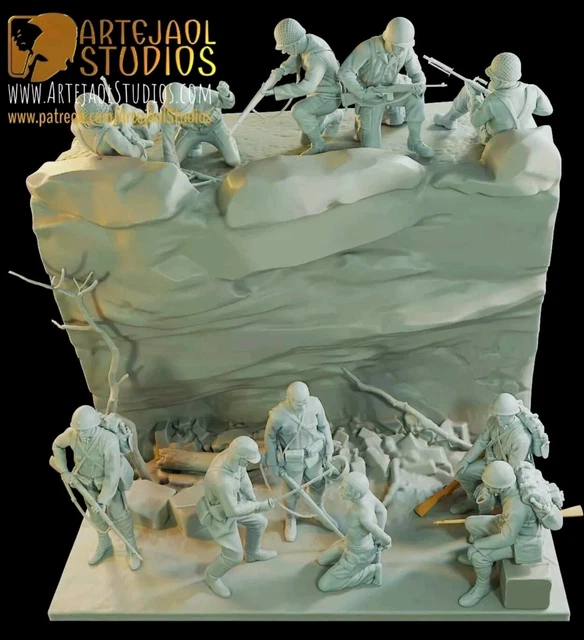 WW2 PACIFIC DIORAMA Scene Full Set Soldiers 1/16th Resin Printed £180. ...