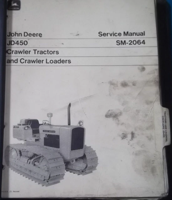 JOHN DEERE JD-450 Cingolato Trattore Carico Tecnica Servizio ...