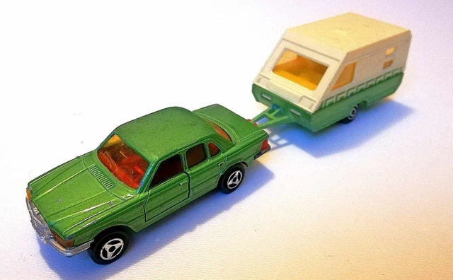 RARE MAJORETTE N° 325-E MERCEDES 450 SE + CARAVANE Etat Excellent En ...