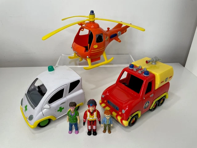 FIREMAN SAM FIRE Rescue Vehicle Helicopter Figure Toy Bundle £19.90 ...