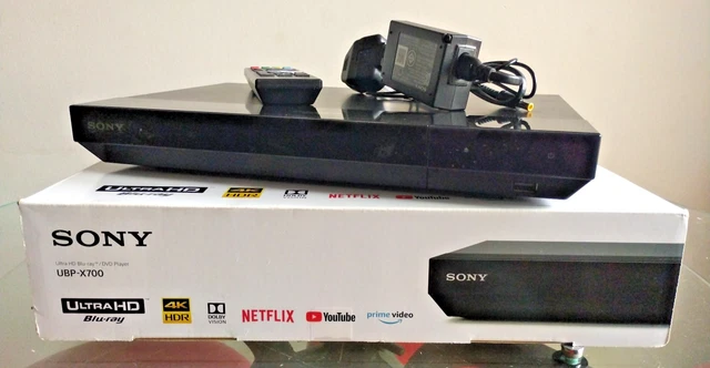 SONY UBP-X700 BLU-RAY Player Ultra HD 4K HDR Black + cord remote manual ...