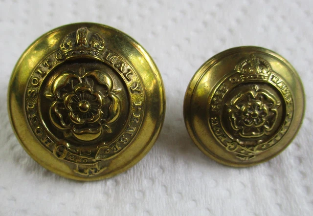 2X BRITISH ARMY:&ROYAL FUSILIERS BRASS BUTTONS" (25mm-19mm, WW1-WW2 ...