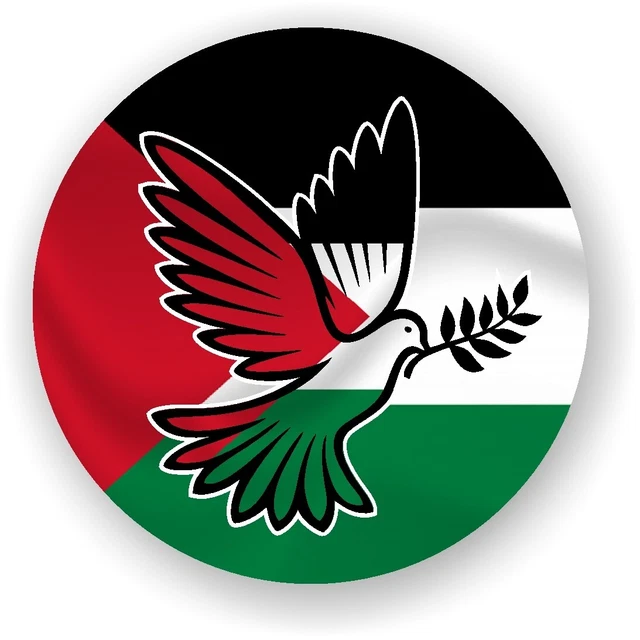 FREE PALESTINE PALESTINIAN Flag Flying Peace Dove Symbol vinyl car ...