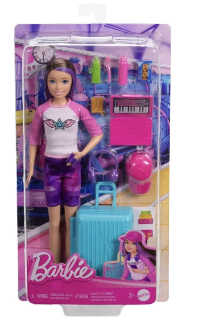 BARBIE 12.7& SKIPPER Doll Black Hair/Brown Eyes & Travel Set Toy New ...