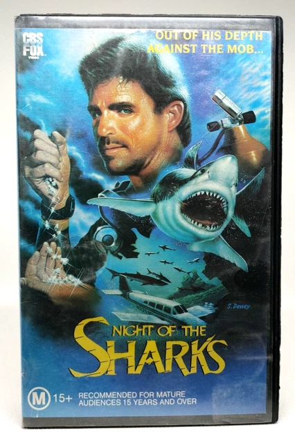 NIGHT OF THE Sharks VHS PAL Extremely Rare EX-RENTAL Big Box TESTED ...