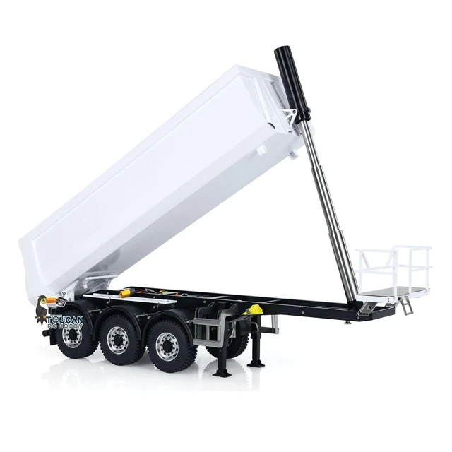 1/14 3 AXLES Metal Hydraulic RC Dump Trailer for TAMIYA Tractor Trucks ...