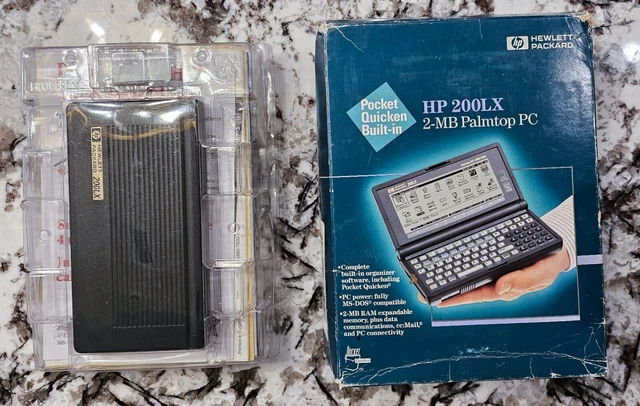 VINTAGE HP 200LX 2MB Palmtop PC w/Box Documents Connectivity Pack ...