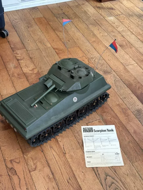 VINTAGE PALITOY ORIGINAL Action Man Scorpion Tank With Flags, Paperwork ...