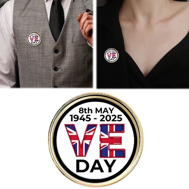 VE DAY VICTORY in Europe 80th Anniversary 1945-2025 (BU2) Lapel Pin ...