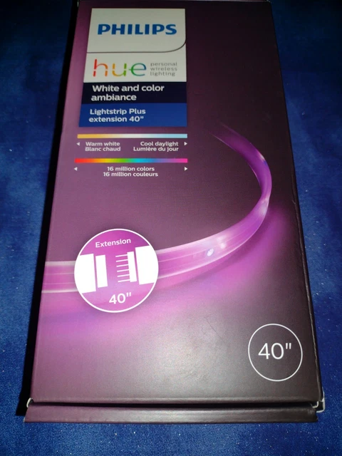 NEW PHILIPS HUE White and Color Ambiance Lightstrip Plus Extension 40 ...