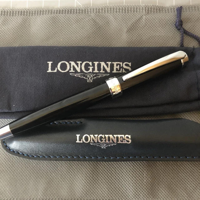 LONGINES ROLLERBALL BLACK Pen with Leather Case and New Refills £64.81 ...