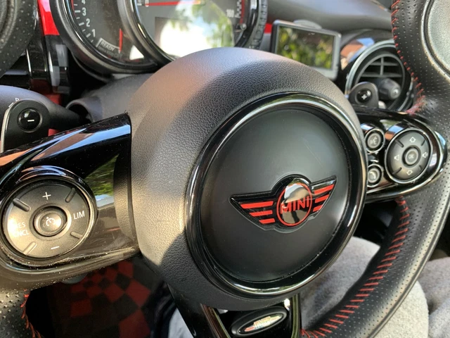 MINI STEERING WHEEL Badge Gel Overlay - Red & Black Gen 3 F54 F55 F56 ...