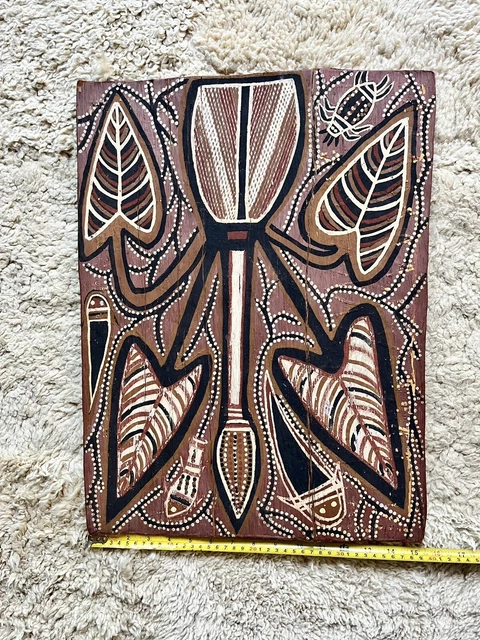 ORIGINAL DAVID MALANGI (1927-1999) bark painting Aboriginal Art Dollar ...