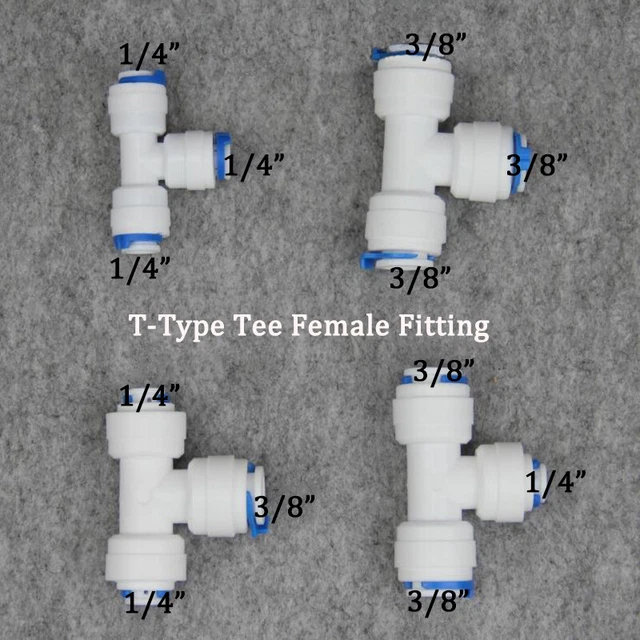 WATER PURIFIER QUICK Connector Tee 3-Way Pipe Female Fitting Plastic ...