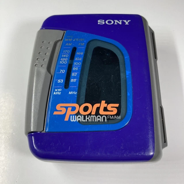 VINTAGE WALKMAN SONY Sports Rare Blue Cassette Player WM-FS191 Tested ...