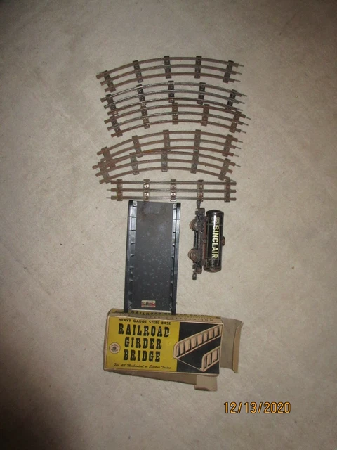 VINTAGE MARX 4-WHEEL BLACK S.D.R.X. SINCLAIR TANKER #19847 Track ...