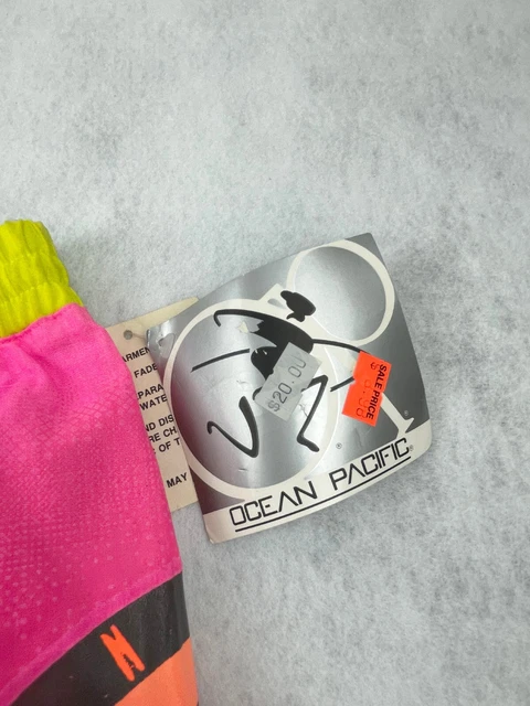 VINTAGE 1991 OCEAN Pacific (Op) Neon Pink Shorts - Size S - New Old ...