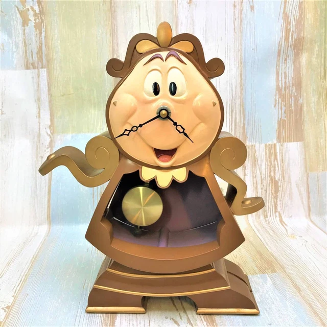 2002 RELEASE BEAUTY And The Beast Cogsworth Clock Table Figure Ceramic ...