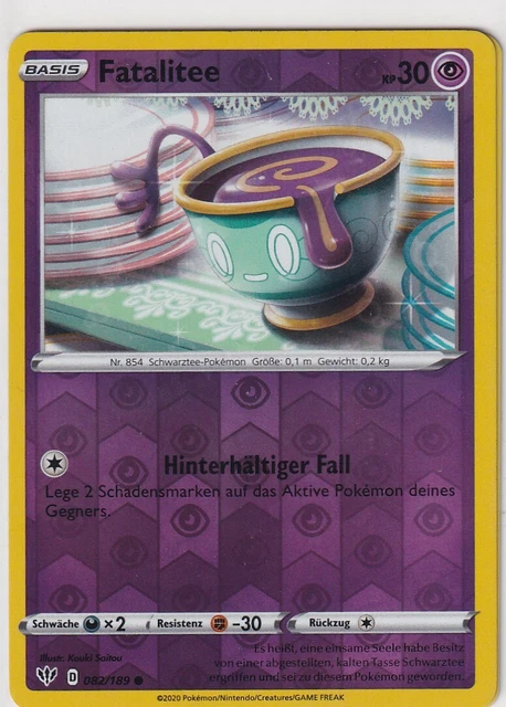 POKEMON CARTE FLAMING Ténèbres Numéro 82/189 Fatalitee Reverse Holo ...