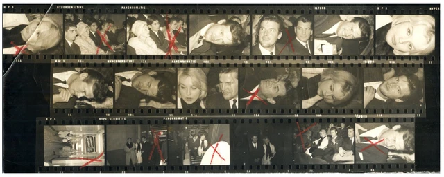 ROGER MOORE, JEAN Marais, Mylène Demongeot... Planche contact. Les ...