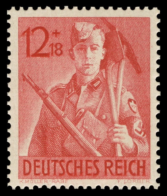GERMAN WW2 WWII WK2 RARE NAZI STAMP Hitler Youth Working for THIRD ...