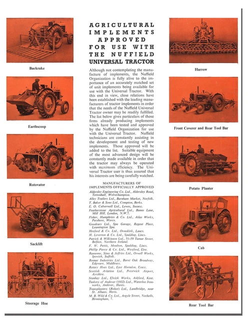 NUFFIELD UNIVERSAL TRACTOR Brochure M3 M4 1950s $19.99 - PicClick AU