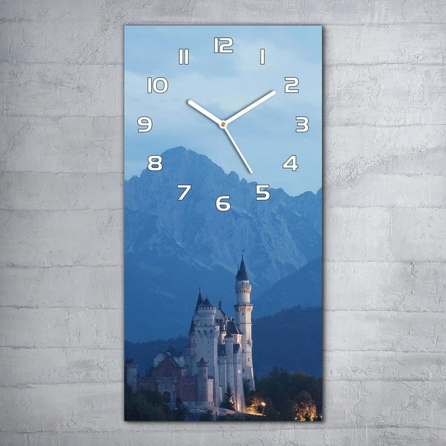 OFFICE 30X60 GLASS Wall Clock Neuschwanstein Castle at night ...