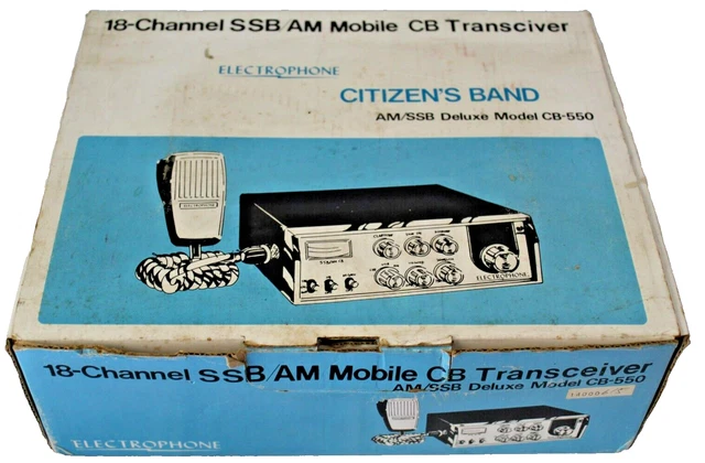 ELECTROPHONE 18-CHANNEL AM/SSB Mobile Deluxe Model CB-550 Transceiver ...