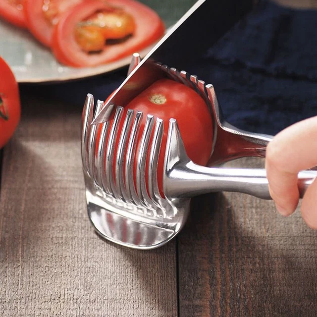 LEMON CUTTER TOMATO Slicer | Multipurpose Handheld Fruit Tongs & Onion ...