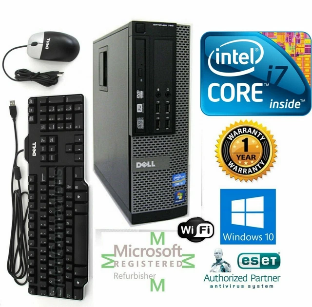 DELL PC DESKTOP SFF i7 4th Gen. 16GB NEW 1TB SSD Win 10 Pro Wifi HDMI ...