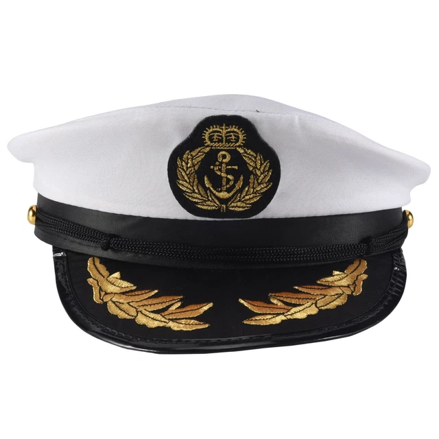 ADULT YACHT BOAT Captain Hat Navy Ship Sailor Costume Party Fancy ...