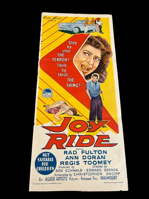 JOY RIDE ORIGINAL Daybill Movie Poster Richardson Studio T-BIRD 1958 ...