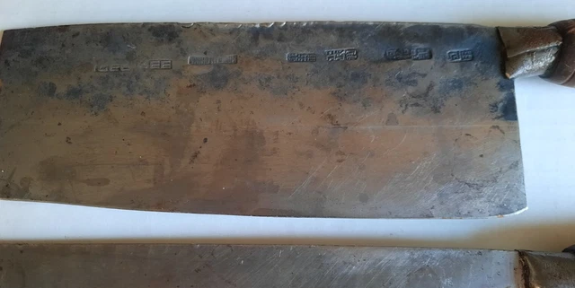 LOT OF 2 Vintage Ho Ching Kee Lee Hand Forged Chefs Meat CLEAVER Knife ...