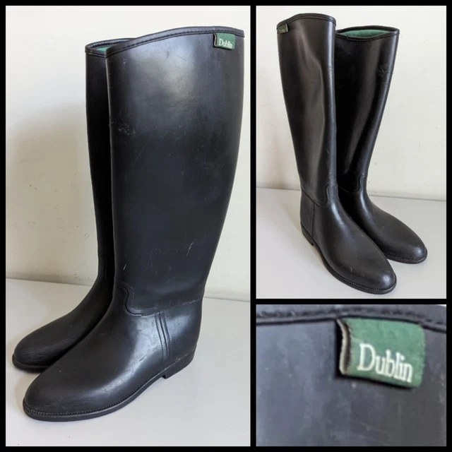 DUBLIN ADULT UNIVERSAL Tall Horse Riding Boots UK Size 8 Women's Black ...