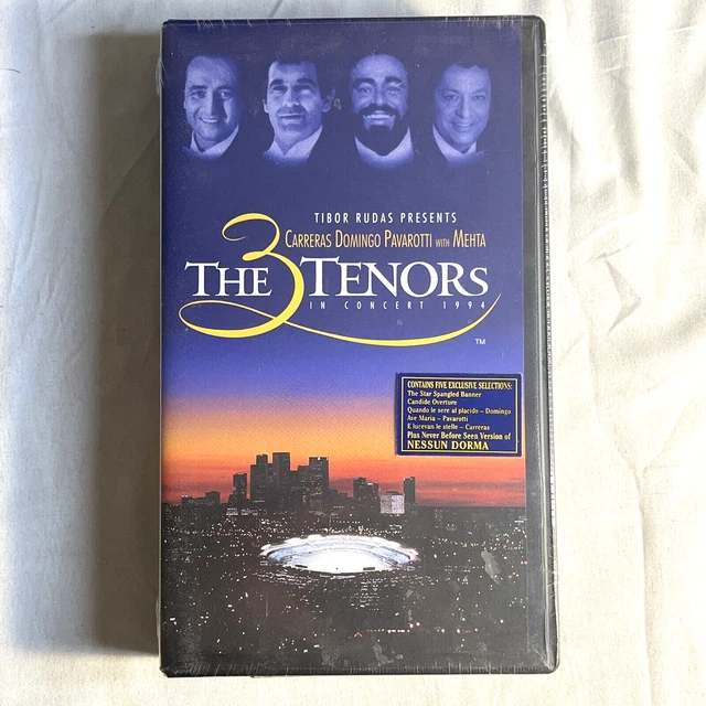 THE THREE TENORS in Concert 1994 VHS Clam Shell Carreras Pavarotti ...