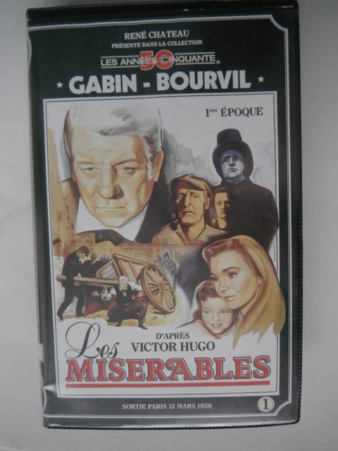 K7 VHS FILM LES MISERABLES 1er EPOQUE BOURVIL+ BIOGRAPHIE Jean GABIN EUR 15,00 - PicClick FR