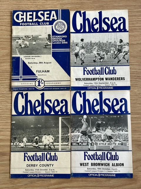 CHELSEA 1967/1969 FOOTBALL Programme Bundle Job Lot x4 £3.99 - PicClick UK