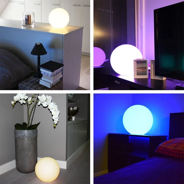 16 RGB CHANGING LED Globe Orb Lamp w/Remote Mood Lamp Night Light 4 Modes 6-inch £11.90 ...