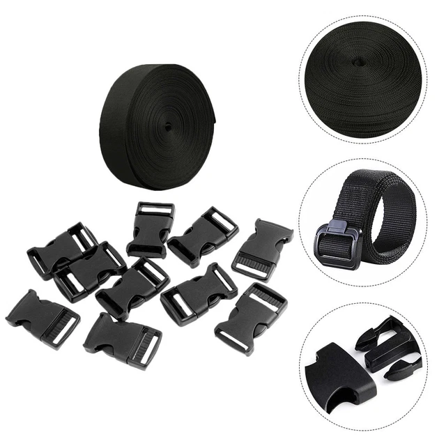 ADJUSTABLE PLASTIC BUCKLES Tri-Glide Slides Nylon Webbing Straps $36.51 ...